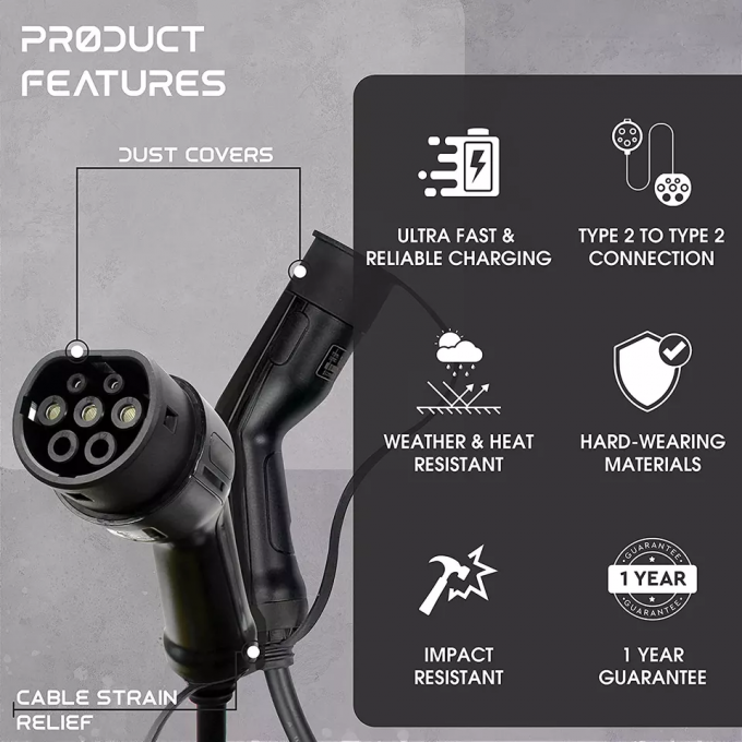 22 Kw OEM Outdoor Type 2 EVSE Cable Ev Car Charging Electric EV Charger